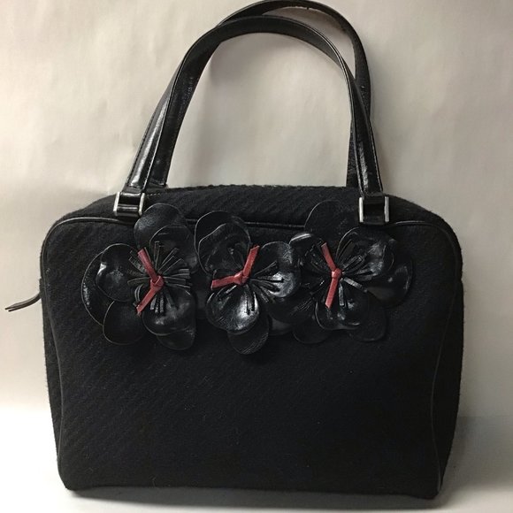 kate spade | Bags | Vintage Kate Spade Tweed With Leather Flowers ...